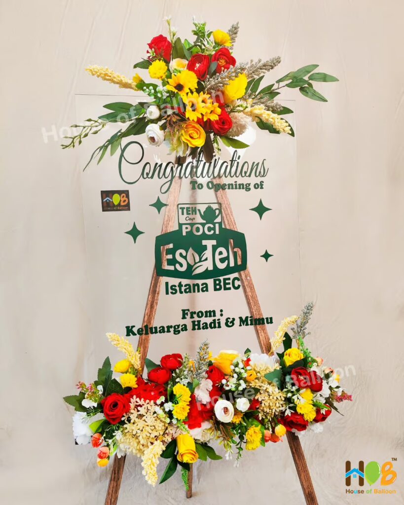 Papan Ucapan - Flower Stand Acrylic Medium- Karangan Bunga ...